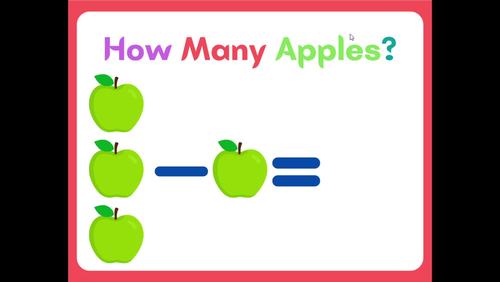 let's Count apples Printable Subtraction Worksheets up to 10 for Kids ...