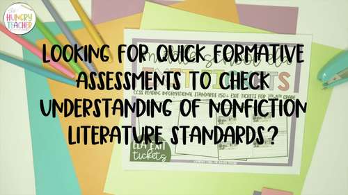 Nonfiction Reading Exit Tickets for Formative Assessment or Quizzes 6th ...