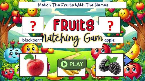PowerPoint Games: Fruits Matching Game For Kids| Self Directed Learning