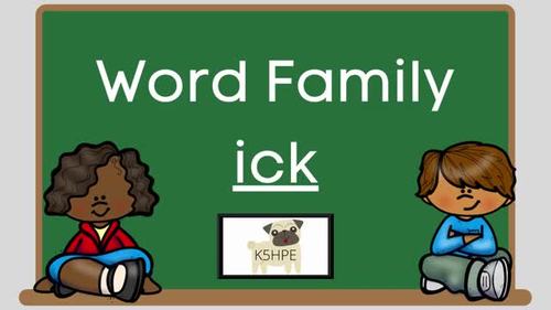 Word Family Ick, Video and Slides, Phonics, Phonograms, Reading | TPT