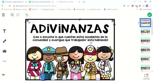 Community Helpers Guess who game in Spanish | Ayudantes de la Comunidad ...