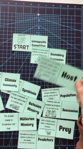 Interactions in Ecosystems Domino Review Cards Population Interaction