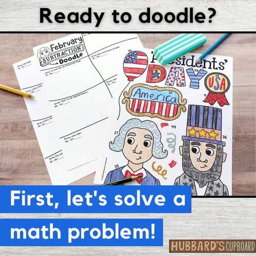 Presidents Day Math - Up to 3-Digit Subtraction With & W/out Regrouping