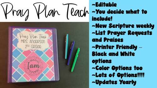 Editable Christian Teacher Binder, Planner, and Calendars 2023-2024 ...