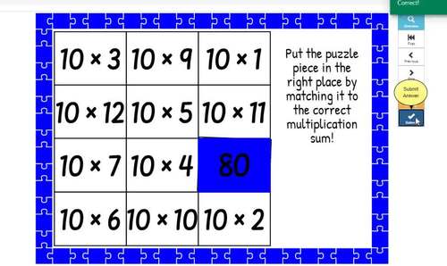 Digital Multiplication Facts Practice Activity – 10 Times Table – Boom ...