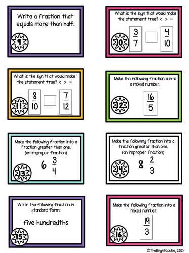 Fraction and Decimal Review, Comparing & Equivalent Fraction, Improper ...