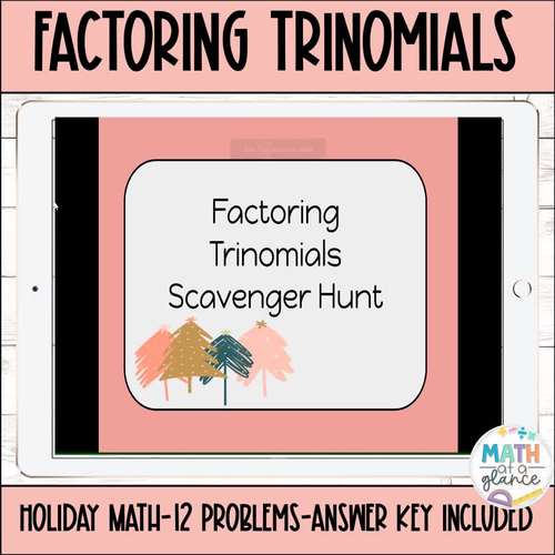 Factoring Polynomials Activity - Holiday Math Scavenger Hunt | TPT
