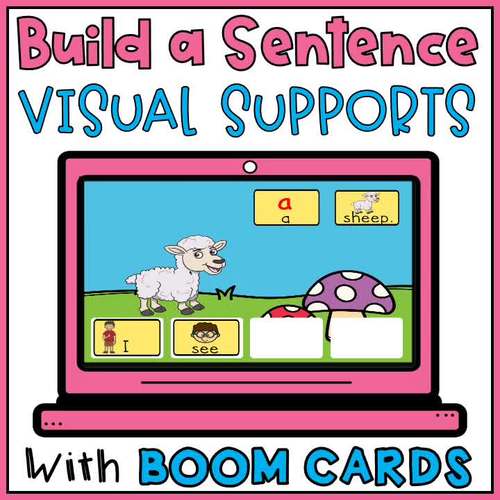 Sentence Scramble With Visuals | Sentence Building Boom Cards Animals