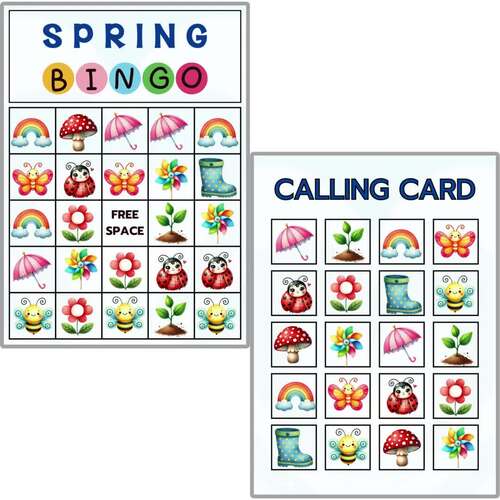 Spring Bingo Game – Fun Spring Theme Bingo for Kids by JANISH STUDIO