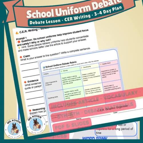 Debate Lesson: Should Students Wear Uniforms? | Reading, Writing & Speaking