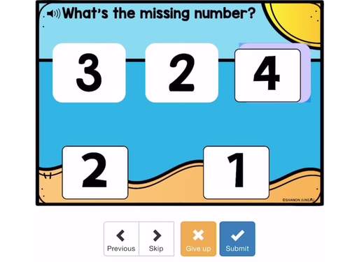 Missing Numbers up to 5 using Boom Cards Module 1 Lesson 13 | TpT
