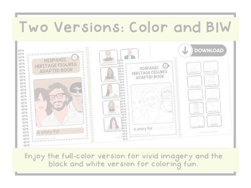 Who Am I, Famous Hispanic Faces Interactive Adapted Book Set3 (Prek - 3rd)