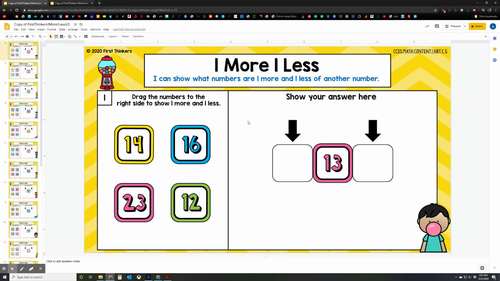 One More One Less Google Slides Seesaw Digital Math Game by First Thinkers