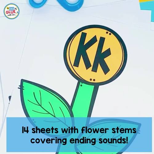 Ending Sounds/Final Sounds: Spring Flower Matching Centers, Crafts ...