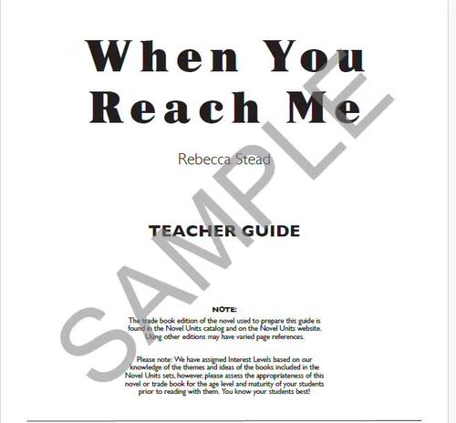 When You Reach Me Novel Units® Teacher Guide Novel Study | TPT