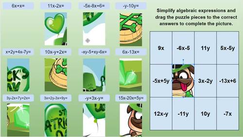 Evaluating & Simplifying Algebraic Expressions Math Algebra BUNDLE EDITABLE