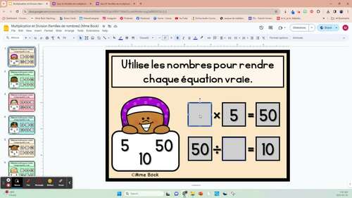 Les familles de nombres (multiplication et division): Google Slides ...