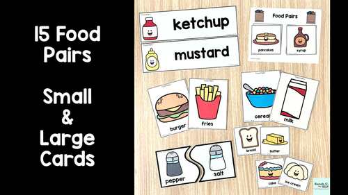 Food Pairs Vocabulary Activities for Language, Word Associations ...