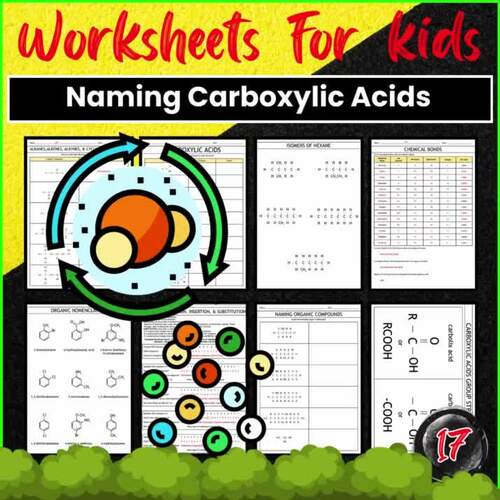 Worksheet Naming Carboxylic Acids by Lib Anatomy school | TPT