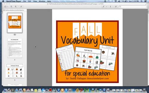 Fall Vocabulary Unit by The Autism Helper | TPT