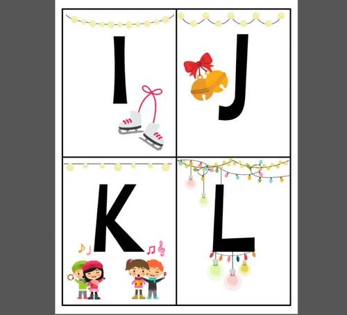 Christmas Alphabet Flashcards Uppercase and Lowercase Letters | TPT