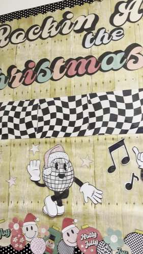 December Retro Bulletin Board Set | Rockin Around The Christmas Tree