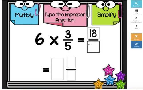 Multiplying Fractions - BOOM Digital Task Cards - Distance Learning