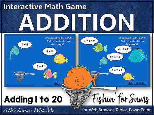 Addition to 20 Interactive Math Game {Fishin'} by ABC Interact With Me