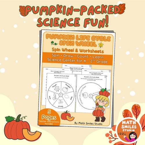 Pumpkin Life Cycle Spin Wheel | Spin • Draw • Count • Learn | Fall ...