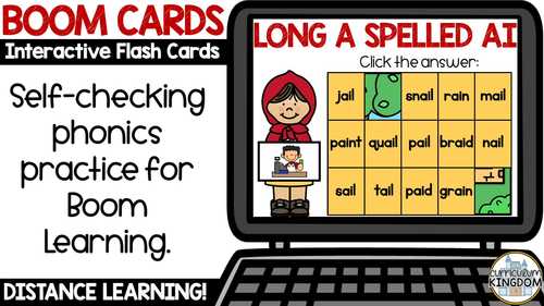 Boom Cards Distance Learning Long A Spelled AI Puzzle Fairytale Theme