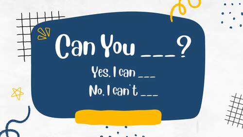 PowerPoint Template + Flashcards - What can you do? Swim, run, jump ...