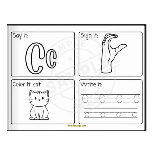 Alphabet Worksheets Printable PDF | See, Say, Write & Sign Each Letter