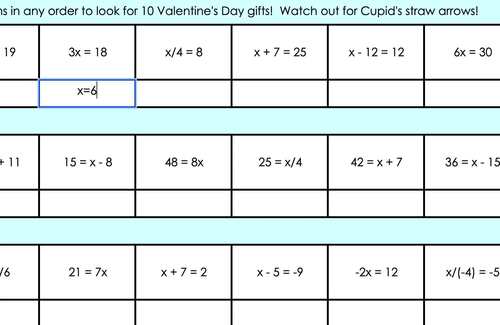 Solving One Step Equations - Valentine's Day - Search and Find Digital ...