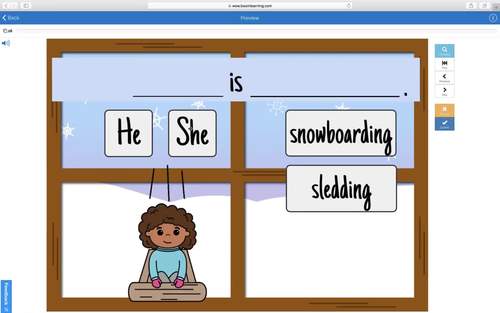 Winter Expanding Sentences Activity: Pronouns + Verbs Boom™ Cards by By Abb