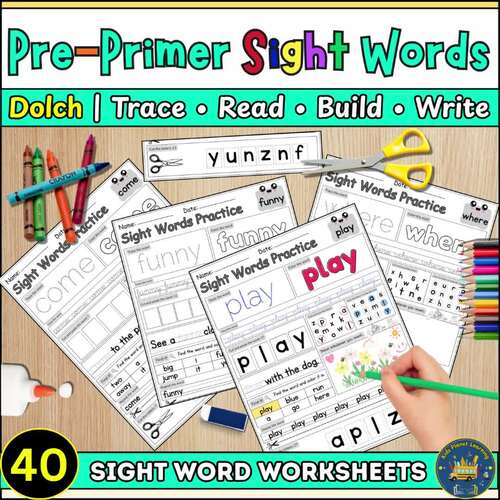 Pre-Primer Sight Word Worksheets | Dolch High-Frequency Word Work ...