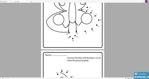Butterfly Dot to Dot Coloring Pages For Pre-k 100% Printables BUNDLE