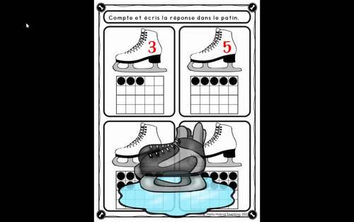 French Math: Counting 1-20 with Ice Skates, Ideal for French Immersion Math