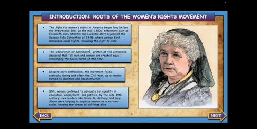 Woman's Suffrage Movement L53 Lesson Bundle.Powerpoint Worksheets Articles