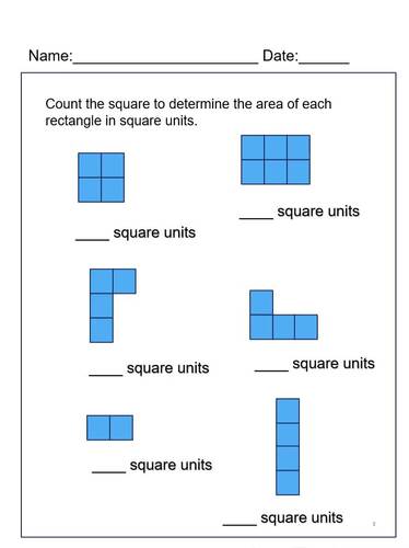 Count Squares to Find the Area WA-AIM 6.G and 7.G. by Life Skills Made ...
