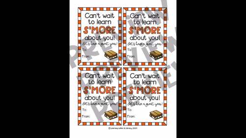 $1 Back to School Gift Tags S'mores Treat Tag Meet the Teacher First ...