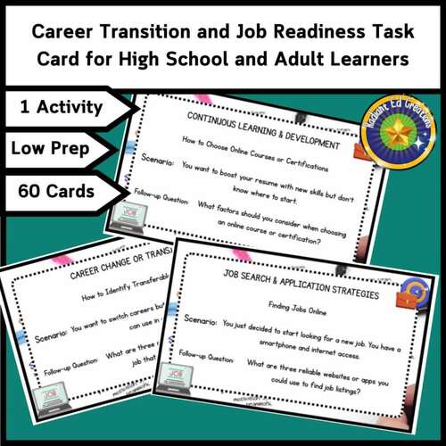Career Transition and Job Readiness Task Card for High School and Adult ...