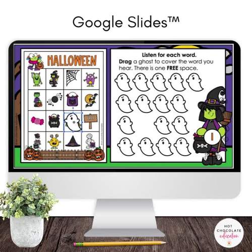 DIGITAL Halloween Vocabulary Bingo Game for Google Slides™ | TPT