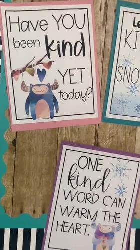Winter Bulletin Board Kindness Posters Activity for February | TPT