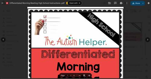 Differentiated Morning Meeting - High School Edition by The Autism Helper