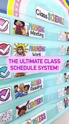 Class Visual Daily Schedule Cards Template Editable - Classroom Morning ...