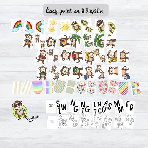 Swinging into a Summer Bulletin Board Kit, Classroom Door Decor, Editable