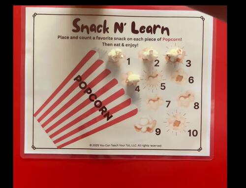 Popcorn Counting Mat 1–10 | Snack & Learn Activity for Preschool ...