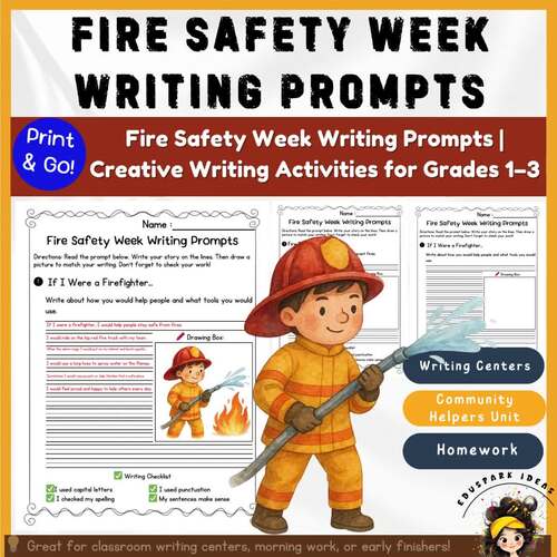 Fire Safety Week Writing Prompts | Creative Writing Activities for ...
