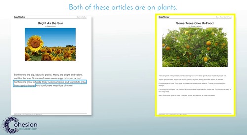 Compare and Contrast Two Texts on the Same Topic by Cohesion Education