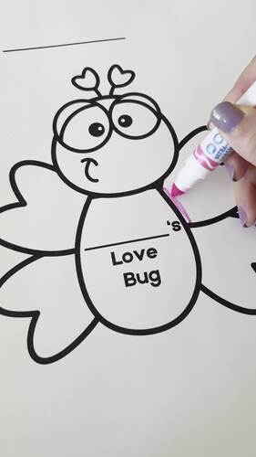 Love Bug Writing Project and Coloring Craft | Valentine's Day | Elementary